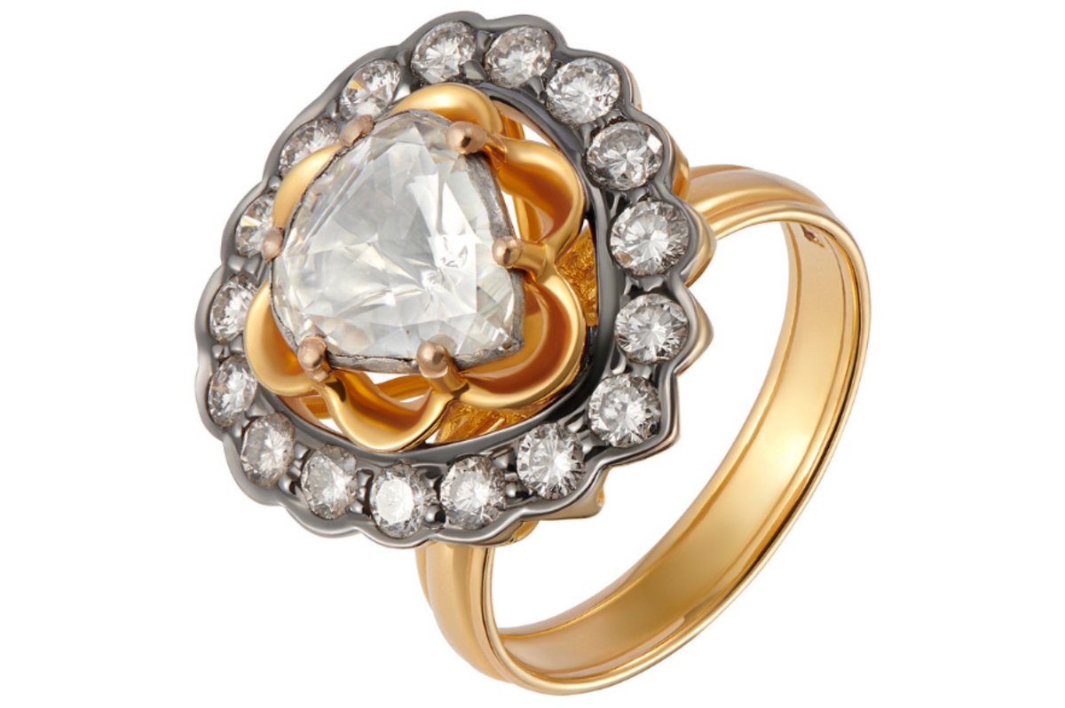 Fine Gold & Silver Diamond Ring | Handcrafted Diamond Rings
