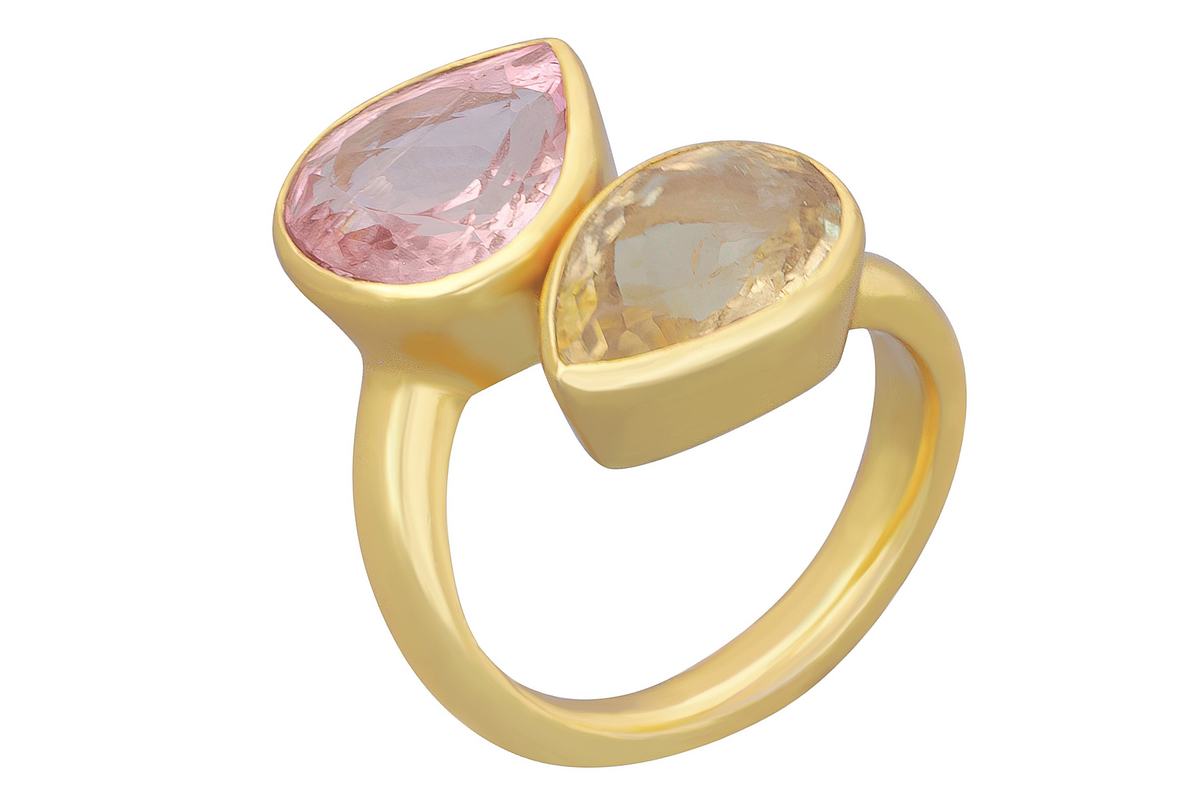 Athena Morganite & Heliodor Ring | Gemstone Rings